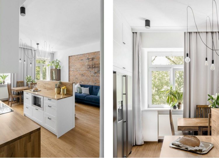 3 funkció egy térben 60m2-es lakásban - nappali, konyha és étkező ...