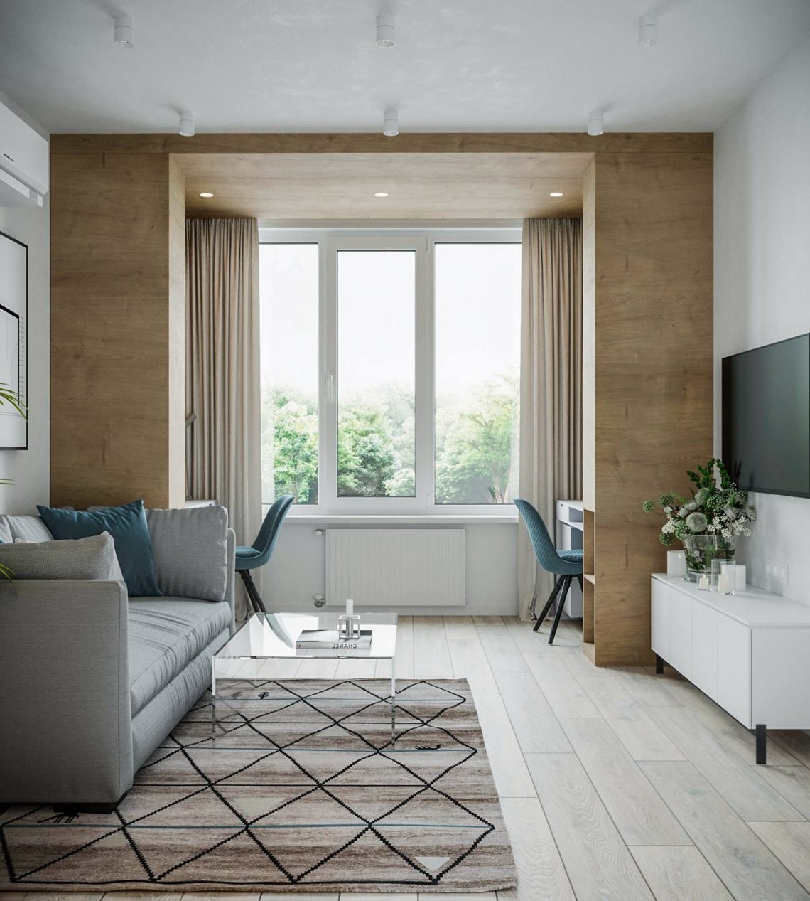 Fiatal pár modern otthona két külön munkahellyel 38m2-en, tágas konyha, tároló - Lakberendezés ...