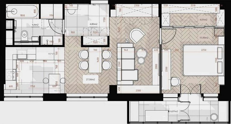 Áthelyezett falakkal kényelmesebb elosztás fiatal házaspár 57m2-es ...