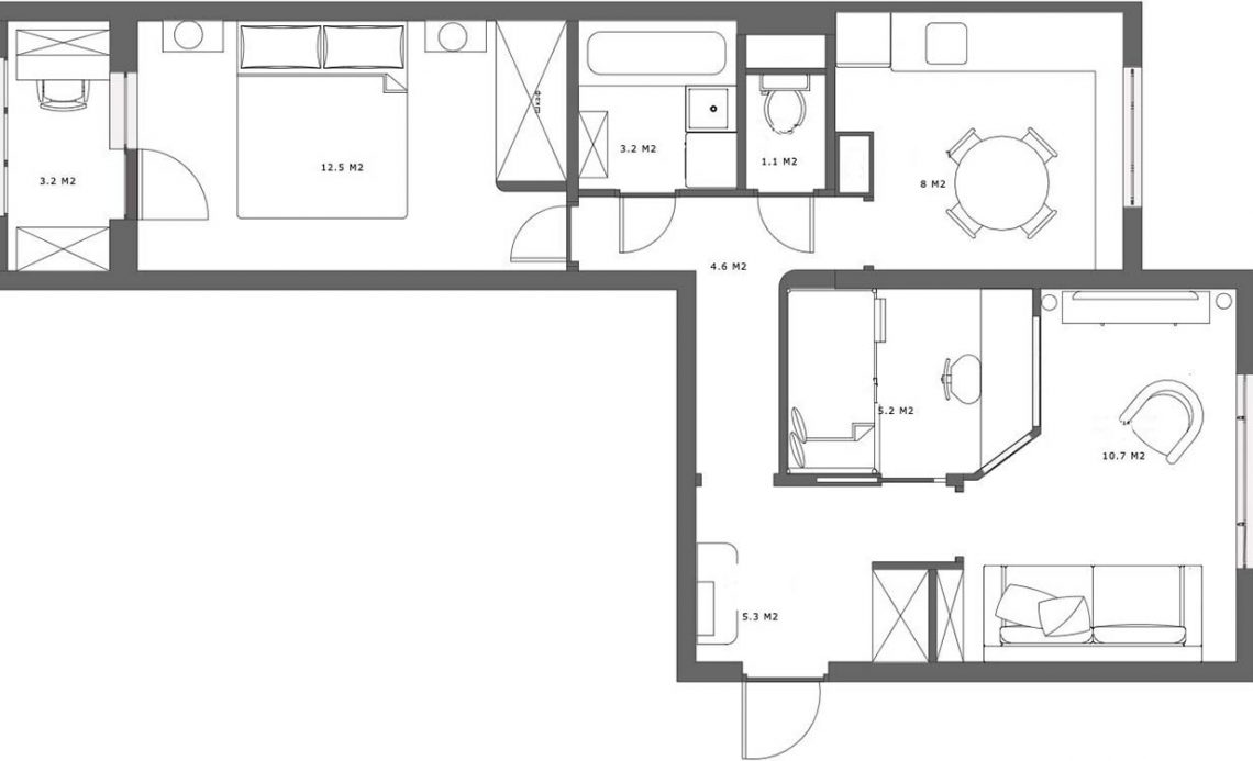 Külön gyerekszobát alakítottak ki az 57m2-es, kétszobás panellakásban ...