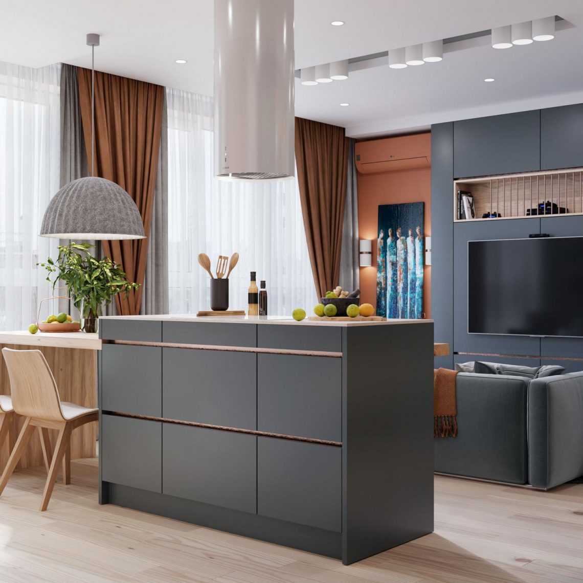 Friss, modern berendezés fiatal párnak és kutyájuknak, 78m2 ...