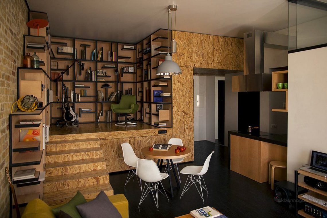 Érdekes kis lakás loft hangulattal, egyedi és ötletes megoldásokkal ...